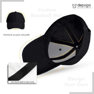 Custom Baseball Cap - Embroidered Hats Men & Women Personalized Cap Add Your Own Text Logo Dad Hat Black