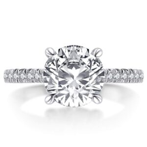 Silver 1.0 Ct Round Bridal Ring Petite Cz Accented Halo Ring Cathedral Engagement Anniversary Solitaire (8)