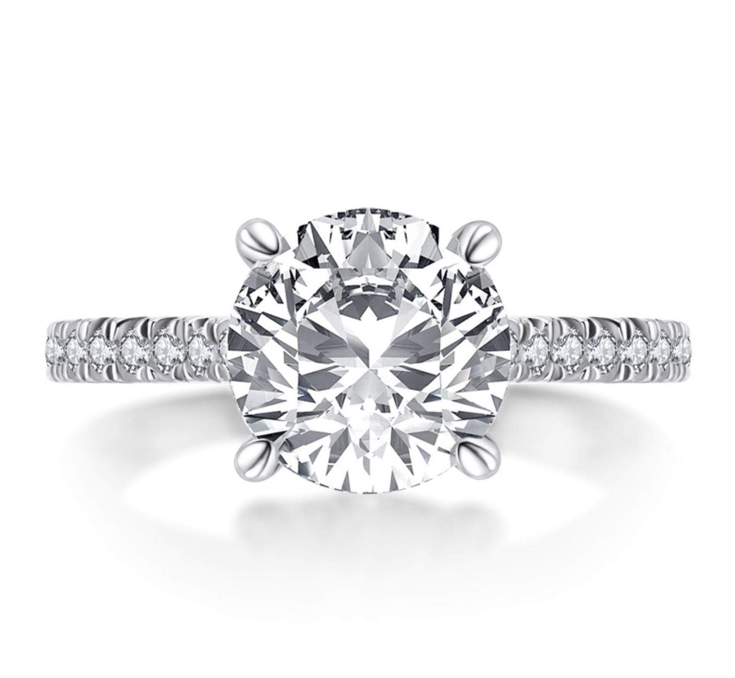 Silver 1.0 Ct Round Bridal Ring Petite Cz Accented Halo Ring Cathedral Engagement Anniversary Solitaire (8)