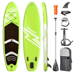 fbsport 10'6'' premium inflatable stand up paddle board, yoga board with durable sup accessories & carry bag | wide stance, surf control, non-slip deck, leash, paddle and pump for youth & adult