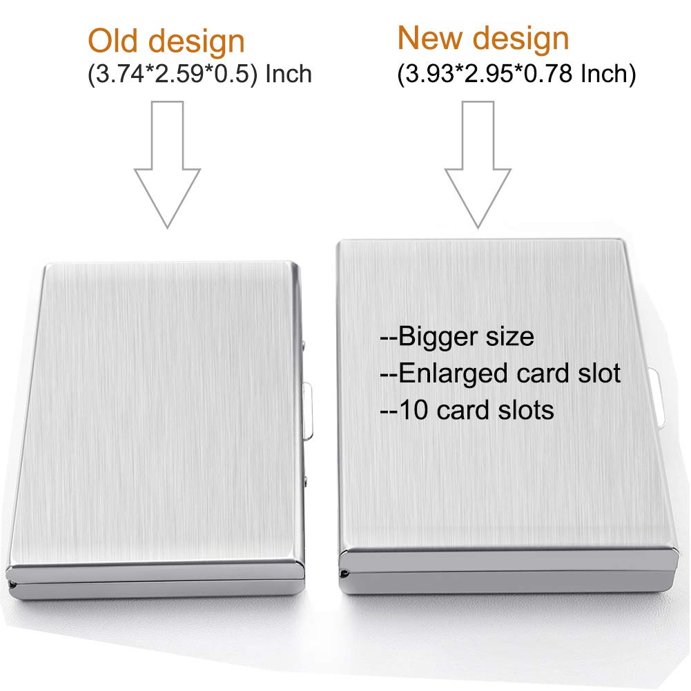 EASTNIGHTS RFID Credit Card Holder Protector Metal Credit Card Wallet Business Card Holder for Men Women Gift Box Package (Silver)