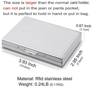 EASTNIGHTS RFID Credit Card Holder Protector Metal Credit Card Wallet Business Card Holder for Men Women Gift Box Package (Silver)