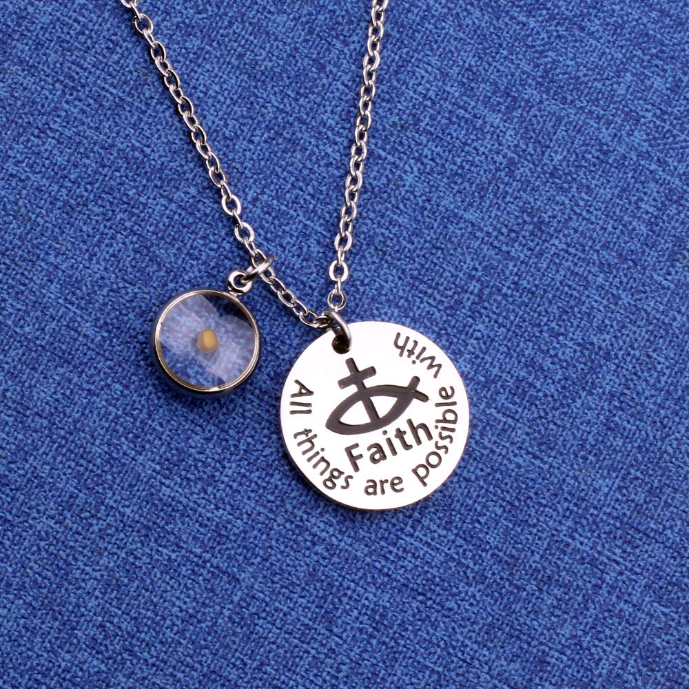 With Faith All Things are Possible Mustard Seed Necklace Christian Faith Gift (necklace)