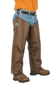 high-n-dry briarproof, waterproof, brush protector chaps, made in u.s.a. (brown, m-26/28)