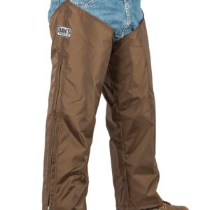 High-N-Dry Briarproof, Waterproof, Brush Protector Chaps, Made in U.S.A. (Brown, M-26/28)