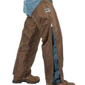 High-N-Dry Briarproof, Waterproof, Brush Protector Chaps, Made in U.S.A. (Brown, M-26/28)