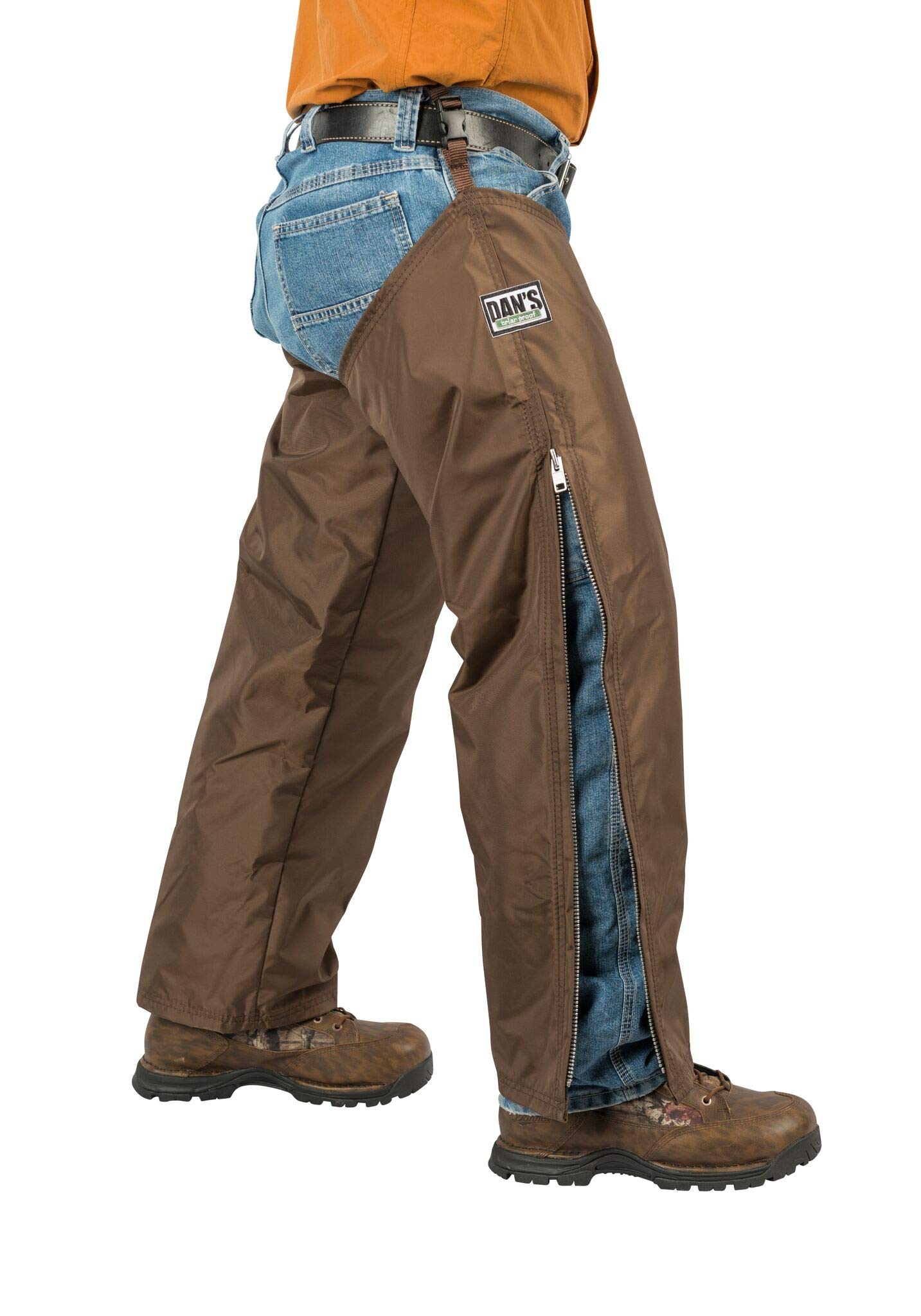 High-N-Dry Briarproof, Waterproof, Brush Protector Chaps, Made in U.S.A. (Brown, M-26/28)