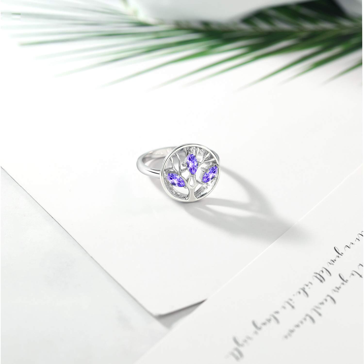 Gem Stone King 925 Sterling Silver Blue Tanzanite Family Tree of Life Ring For Women (0.75 Cttw, Gemstone December Birthstone, Available In Size 5, 6, 7, 8, 9)