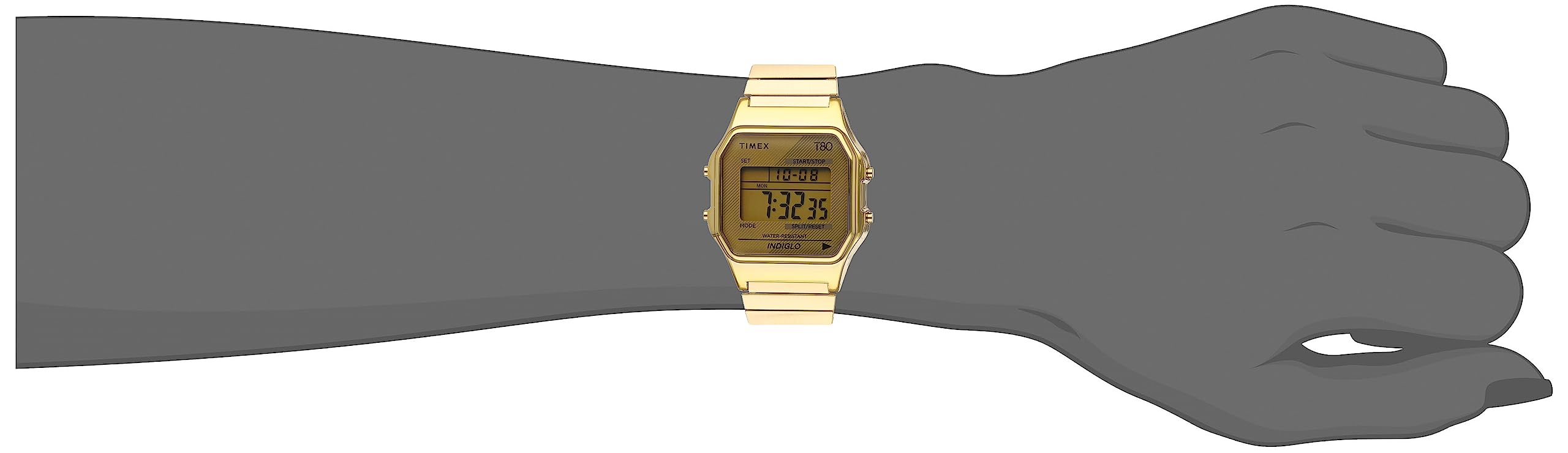 Timex T80 34mm unisex-adult Watch – Gold-Tone with Stainless Steel Expansion Band