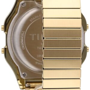 Timex T80 34mm unisex-adult Watch – Gold-Tone with Stainless Steel Expansion Band