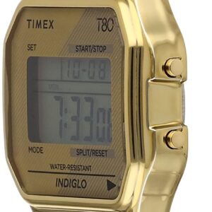 Timex T80 34mm unisex-adult Watch – Gold-Tone with Stainless Steel Expansion Band