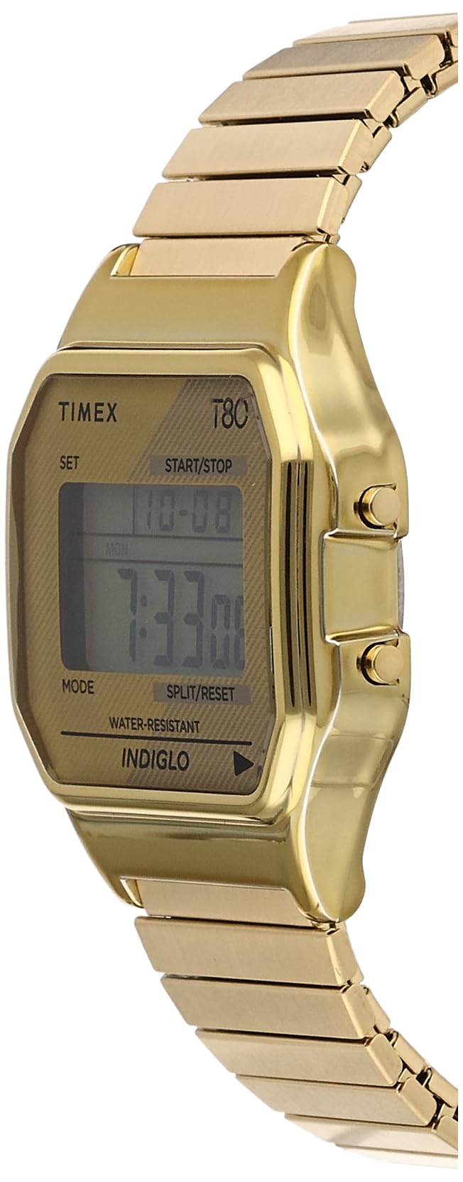 Timex T80 34mm unisex-adult Watch – Gold-Tone with Stainless Steel Expansion Band