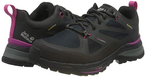 Jack Wolfskin Women's Force Striker Texapore Low Hiking Shoe Boot, Phantom/Pink, 10.5