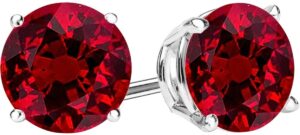 houston diamond district 1 carat total weight natural ruby solitaire stud earrings pair 14k white gold popular premium collection 4 prong push back