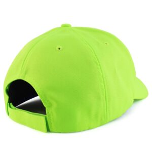 Trendy Apparel Shop Oversized Big XXL Safety Neon Structured Plain Baseball Cap - Neon Green