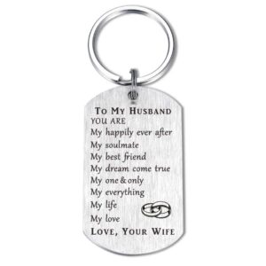 cpljw husband keychain gifts from wife - husband birthday anniversary christmas idea engraved keychain gifts