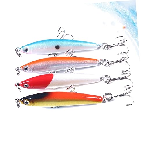 BESPORTBLE 5pcs Knotty Fish Bait Baits Fishing Accessories Slow Sinking bass Lure Perch Pike Walleye Trout Fake Fishing Lures Swimbait Treble Multi Jointed Bass Bait submerged Fish Hook