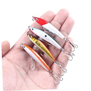 BESPORTBLE 5pcs Knotty Fish Bait Baits Fishing Accessories Slow Sinking bass Lure Perch Pike Walleye Trout Fake Fishing Lures Swimbait Treble Multi Jointed Bass Bait submerged Fish Hook