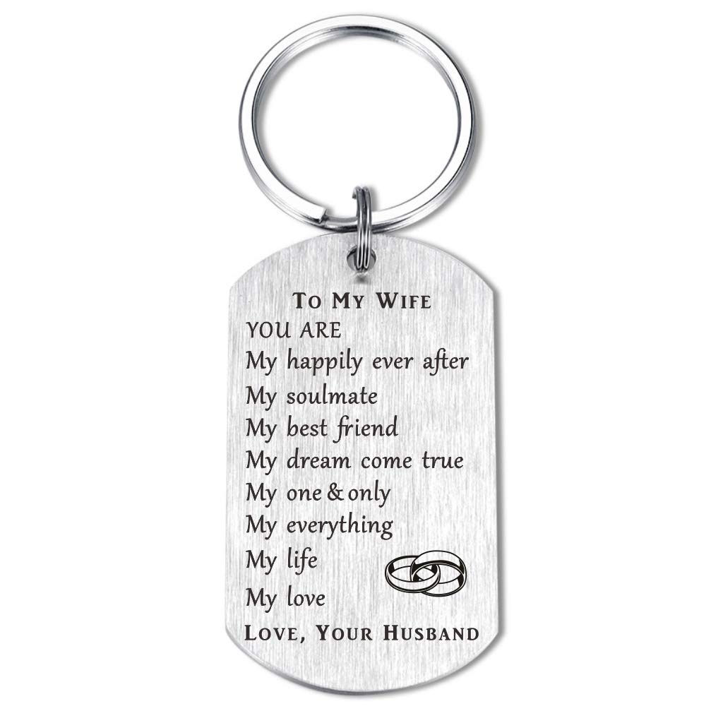 Wife Birthday Gifts from Husband Romantic, Best Anniversary for Wife Gifts, Meaningful Thoughtful Keychain Gift for Wife