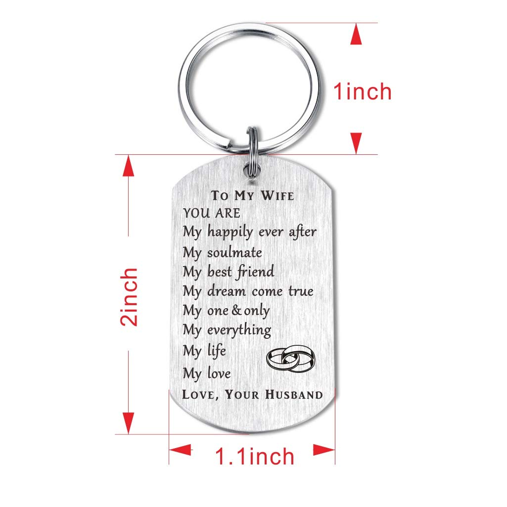 Wife Birthday Gifts from Husband Romantic, Best Anniversary for Wife Gifts, Meaningful Thoughtful Keychain Gift for Wife