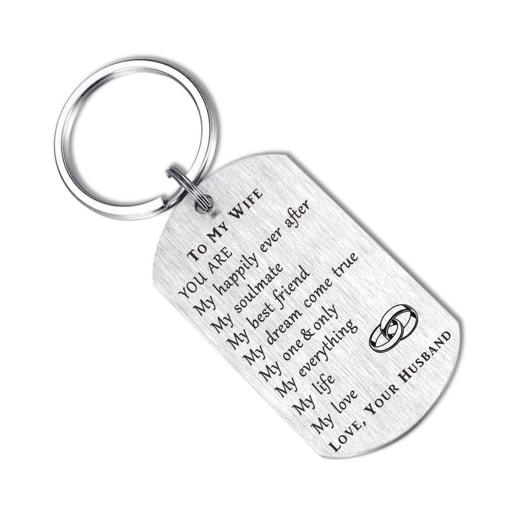 Wife Birthday Gifts from Husband Romantic, Best Anniversary for Wife Gifts, Meaningful Thoughtful Keychain Gift for Wife