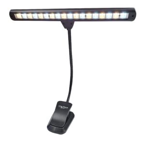 extra wide clip-on music stand orchestra light- 18 led rechargeable usb piano, desk, reading lamp