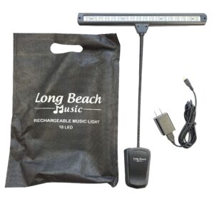 Extra Wide Clip-On Music Stand Orchestra Light- 18 LED Rechargeable USB Piano, Desk, Reading Lamp