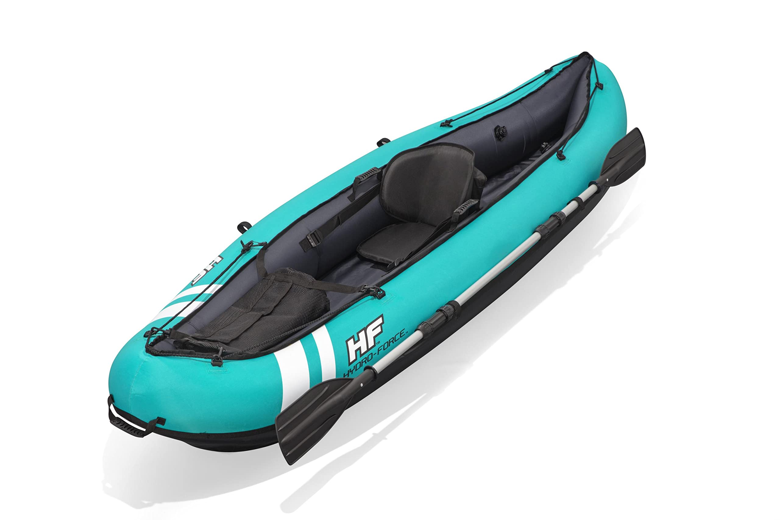 Bestway Hydroforce Ventura Kayak 1 Person Set, Inflatable Boat Set with Hand Pump, Paddle and Storage Bag, Multiple Styles, Light Blue