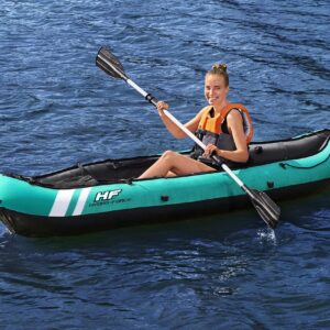 Bestway Hydroforce Ventura Kayak 1 Person Set, Inflatable Boat Set with Hand Pump, Paddle and Storage Bag, Multiple Styles, Light Blue