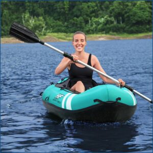 Bestway Hydroforce Ventura Kayak 1 Person Set, Inflatable Boat Set with Hand Pump, Paddle and Storage Bag, Multiple Styles, Light Blue