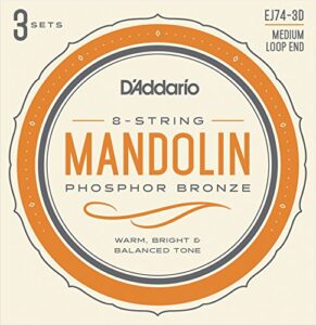 d'addario ej74-3d mandolin strings phosphor bronze 11-40 medium 3-pack