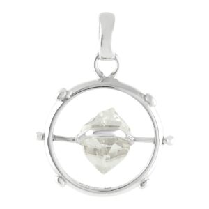 starborn herkimer diamond spinner pendant in sterling silver