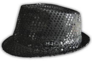 western f.a.s.h.i.o.n sequin fedora hat (black)