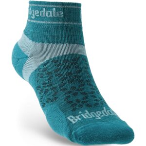 Bridgedale Womens Trail Run Ultralight T2 Merino Performance Ankle, Teal, Medium