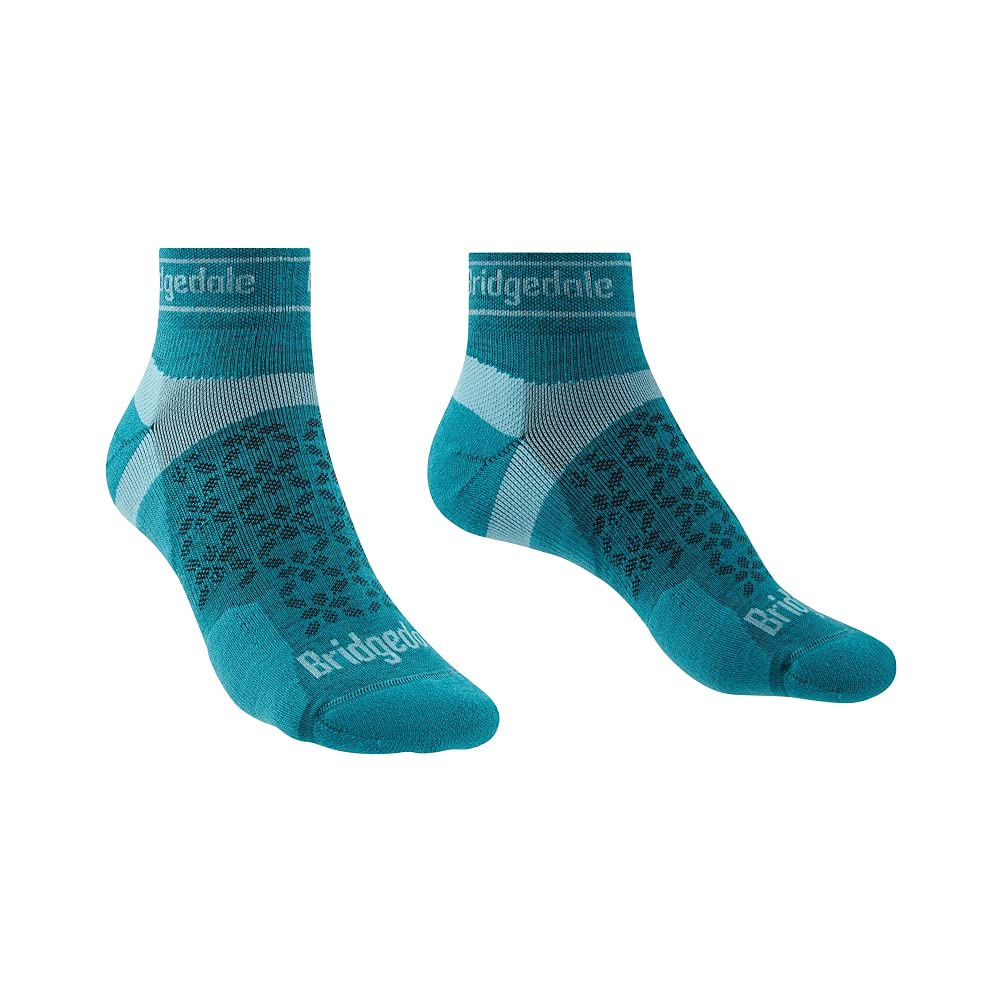 Bridgedale Womens Trail Run Ultralight T2 Merino Performance Ankle, Teal, Medium