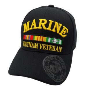 windcatcher marine vietnam veteran with emblem baseball cap - black