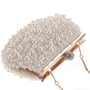 Montip Lynn Evening Wedding Clutch Handbag Pearl Bag Dress Dinner Bag Small Purse Bridesmaid Handbag White