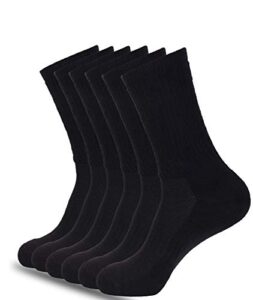 1sock2sock 6 pack athletic performance crew socks for men and women - soft cotton blend with moisture wicking - arch support