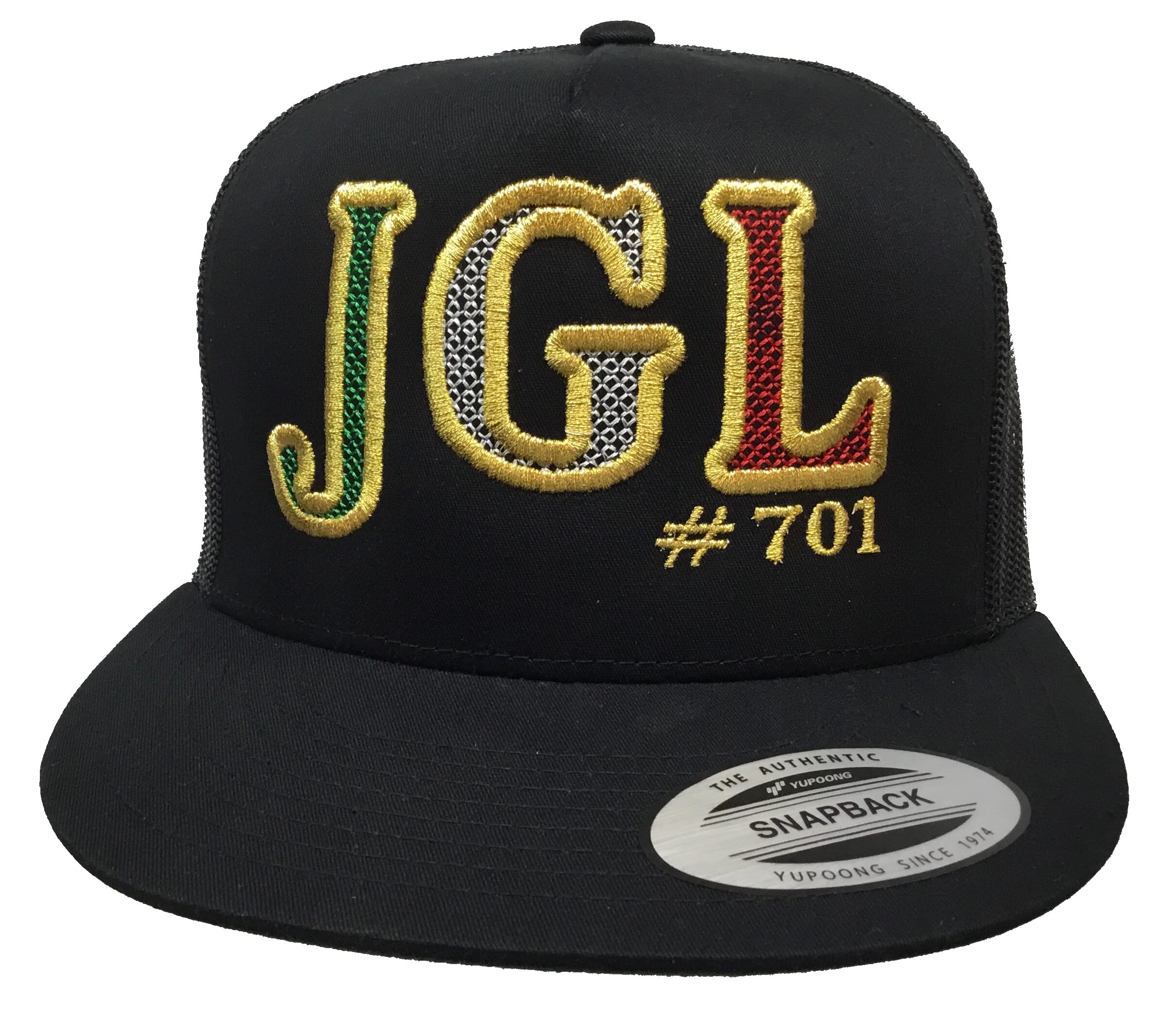 Mexico JGL Gold El Chapo Guzman hat Black mesh Snapback