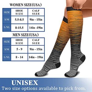 CHARMKING Compression Socks for Women & Men (8 Pairs) 15-20 mmHg Graduated Copper Support Socks are Best for Pregnant, Nurses - Boost Performance, Circulation, Knee High & Wide Calf (L/XL, Multi 29)