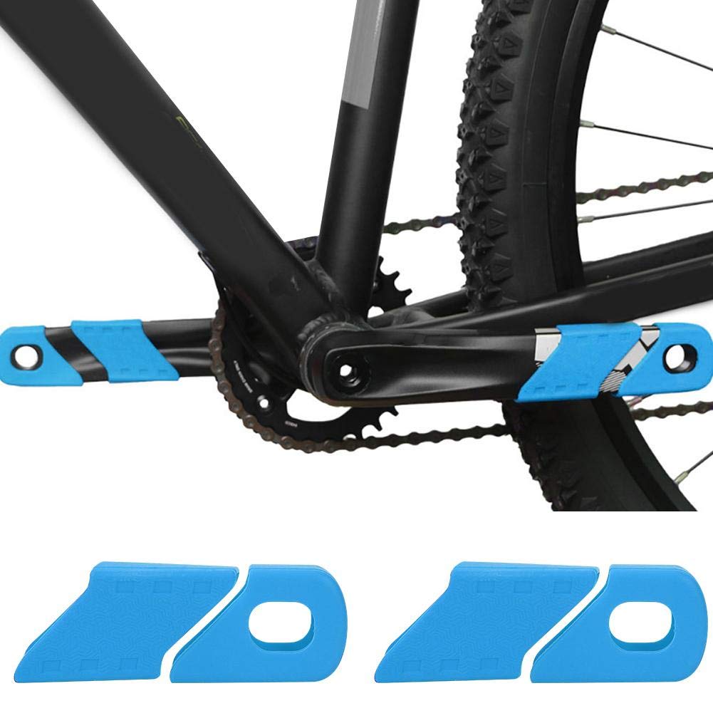 Bike Crank Protector, 4PCS Bike Crank Sleeve Arm Boots Protector Dust Proof Cover for Mountain Bike(Blue)