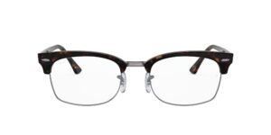 ray-ban rx3916v clubmaster square prescription eyeglass frames, havana/demo lens, 52 mm