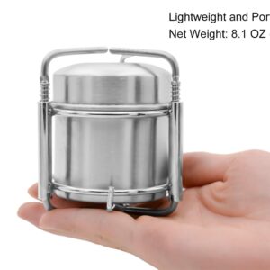 Famgee Portable Outdoor Mini Stainless Steel Ultralight Liquid Alcohol Stove Burner Furnace with Rack Support Stand for Backpacking Picnic Hiking Camping Survival