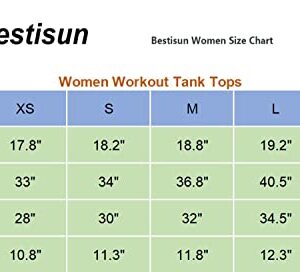 Bestisun Womens Crop Workout Tops Cropped Workout Tank Yoga Tops Pilates Athletic Shirts Crop Tank Top Gym Exercise Clothes Gray Blue S