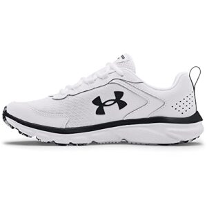 under armour mens charged assert 9 marble running shoe, white(101 black, 11 us