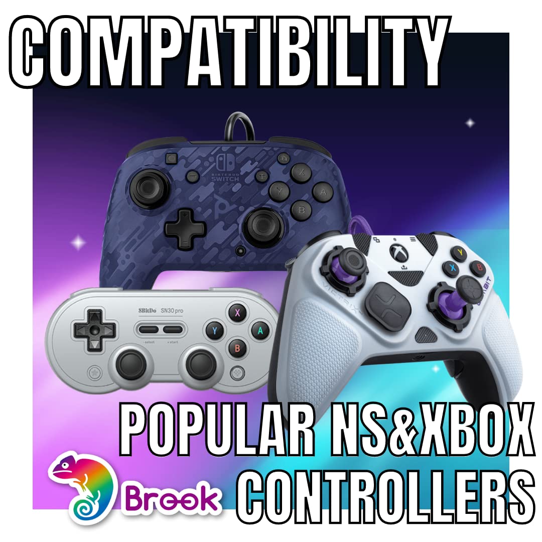 Brook Wingman SD Converter - Support XB Series X/S/One/360, PS5/PS4/PS3, Xb Elite 1/2, Switch Pro Controllers on Dreamcast, Saturn Console and PC(X-Input), Retro Controller Adapter, Turbo and Remap