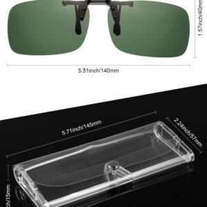 Frienda 6 Pieces Clip-on Plastic Sunglasses Lenses Flip Up Rectangle Sunglasses Glasses Lens with 6 Pieces Transparent Box