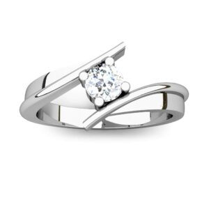 engagement ring 1/2 ct round cut solitaire moissanite engagement rings for women 18k white gold free engraving