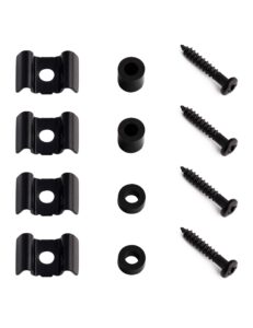 metallor guitar string trees string retainer guides compatible with strat tele style electric guitar bass parts replacement pack of 4pcs with mounting screws black.