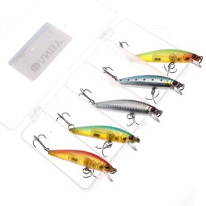 WANBY Proven Explosive Color Special Minnow Swimbait Vibrating Jigging Freshwater Saltwater Fishing Lures with Hook Fishing Tackle for Trout Bass Salmon